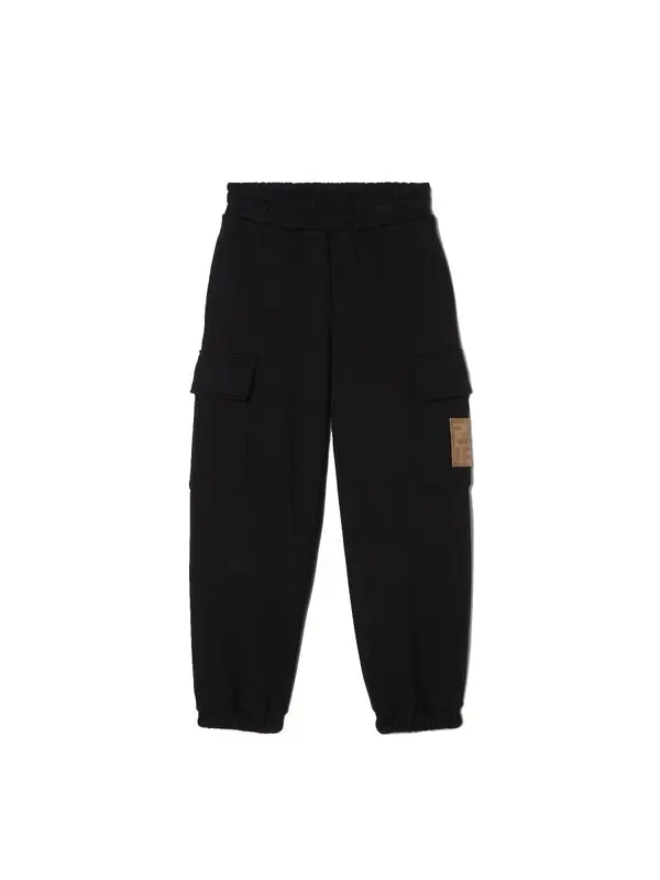 Fendi Cotton Blend Cargo Sweatpants With Embroidery - Black