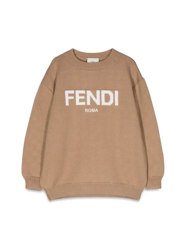 Fendi Crewneck Sweater With Logo - Multicolour