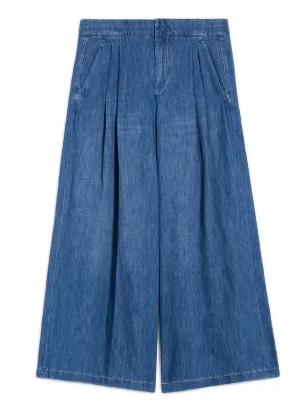 Max Mara High-waisted Wide-leg Trousers - Blue