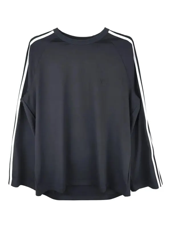 Y3 Long Sleeve U Wire Tee With Striped Sleeves