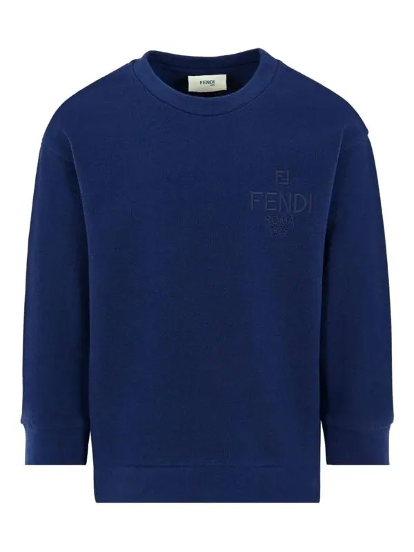 Fendi Logo Embroidered Cotton Sweatshirt - Multicolour