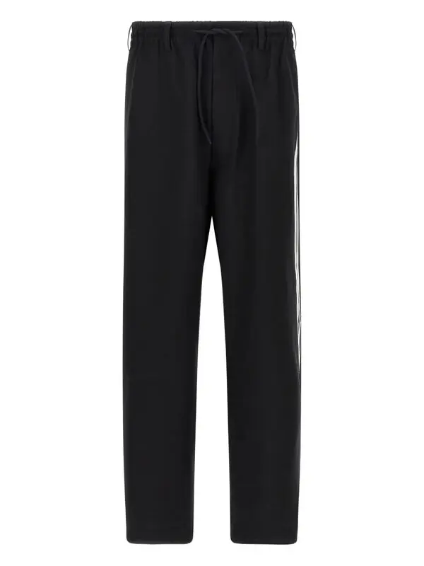 Y3 Mid Rise Drawstring Trousers With Side Stripes
