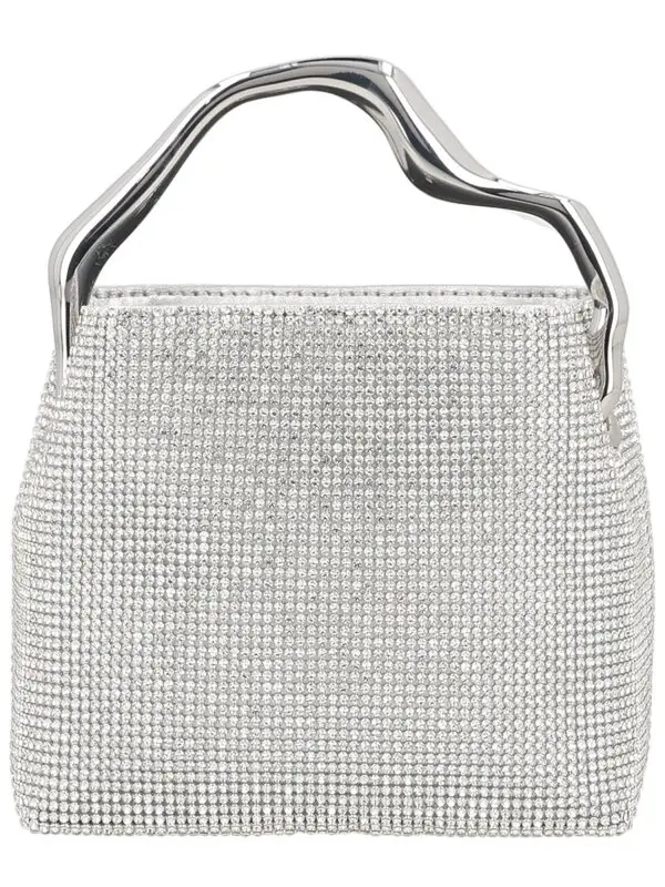 Cult Gaia Solene Mini Rhinestone Bag - Silver