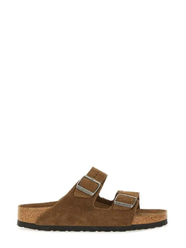 BIRKENSTOCK Suede Leather Sandals With Buckled Straps - Brown