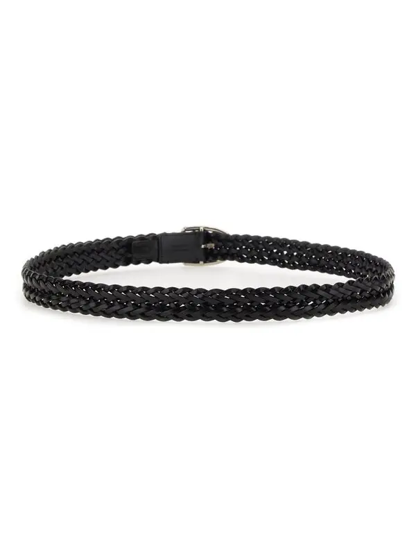 TOM FORD 2.5cm Woven Leather Belt - Black