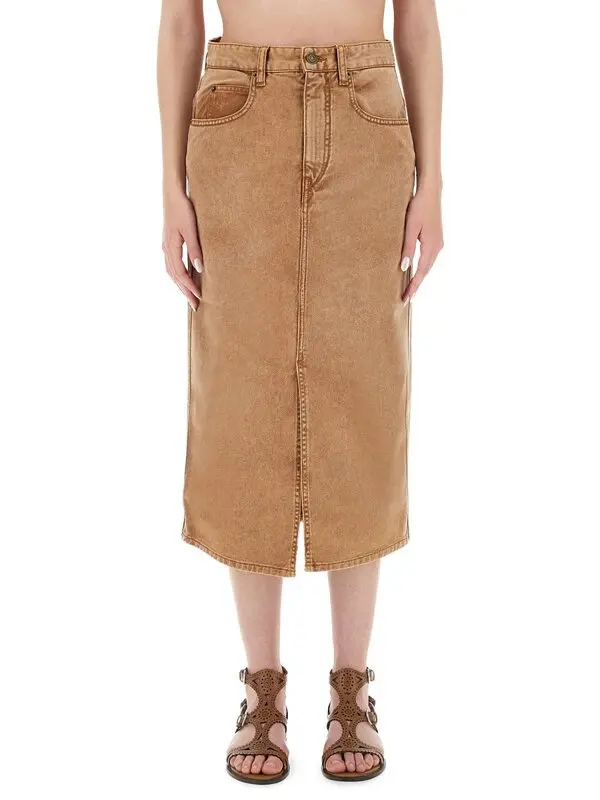 Isabel Marant Étoile Mini Skirt With Luxe Fabric Blend - Brown