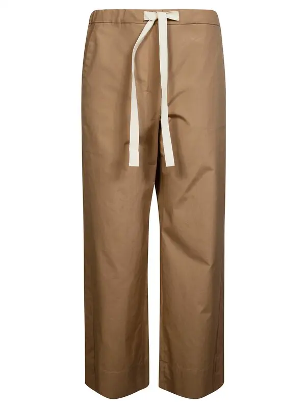 Max Mara Chic Trousers With Drawstring Detail - Beige