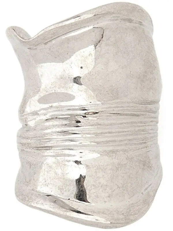 JEAN PAUL GAULTIER The Crushed Can" Brass Ring - Silver