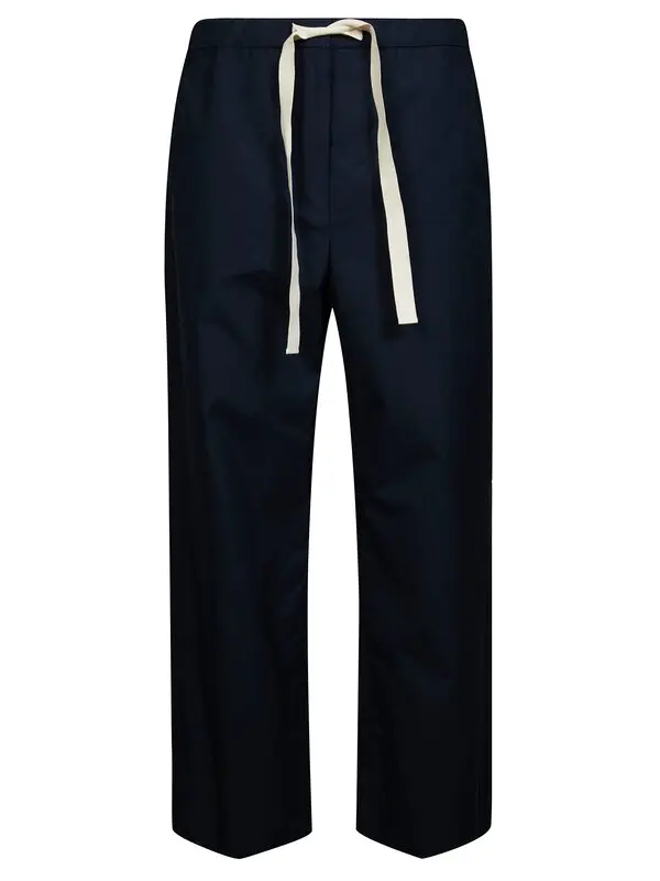 Max Mara Elegant Trousers With Drawstring Waist - Blu