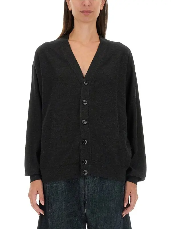 LEMAIRE Relaxed Twisted Cardigan In Merino Blend - Grey