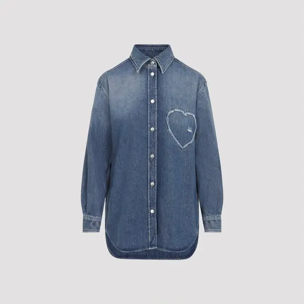 Moschino Heart Denim Shirt - Blue