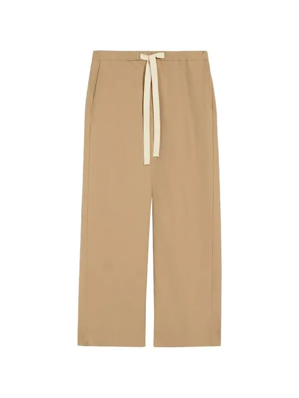 Max Mara Straight Leg Cotton Trousers - Beige