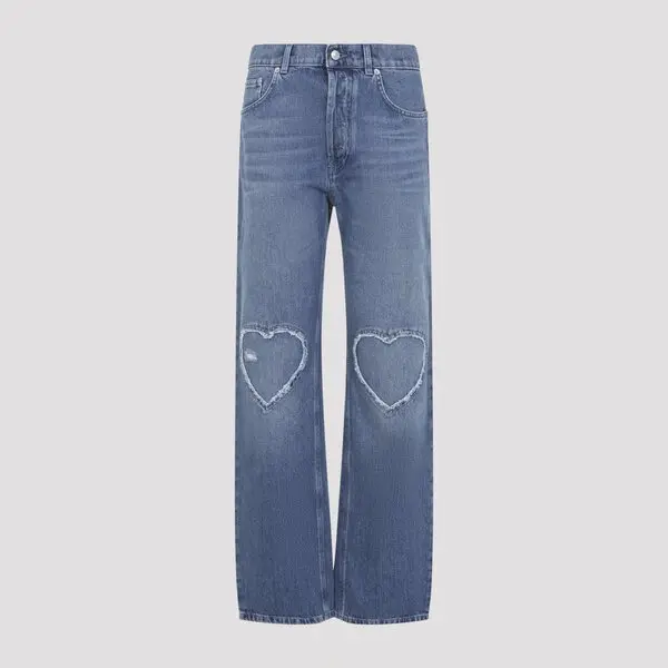 Moschino Laurel Crown Patch Denim Jeans - Blue