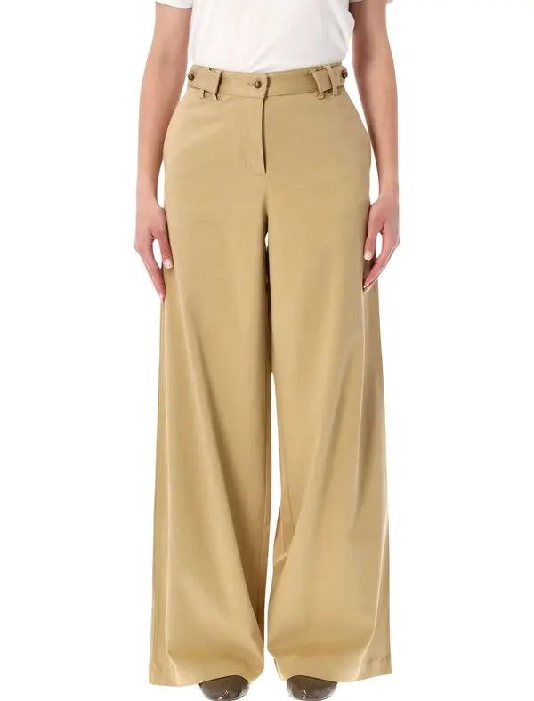 SESSUN High-waisted Wide-leg Trousers - Jonc Beige