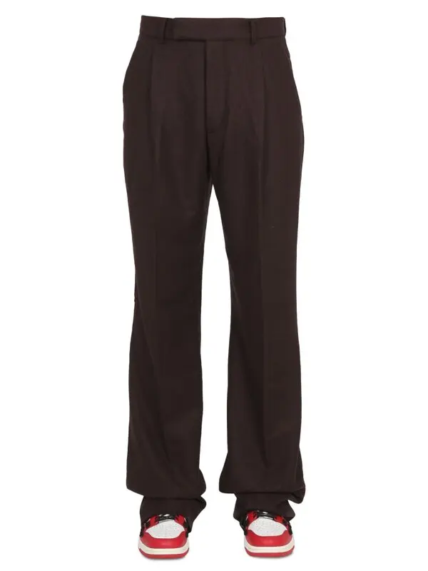 Amiri Wool Flannel Double Pleat Trousers
