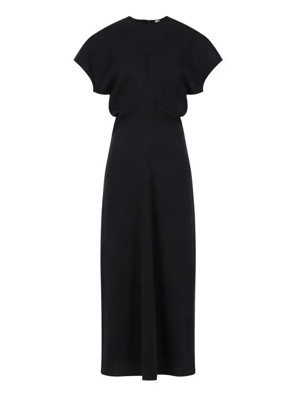 TOTEME Slouch Waist Wool Dress - Black