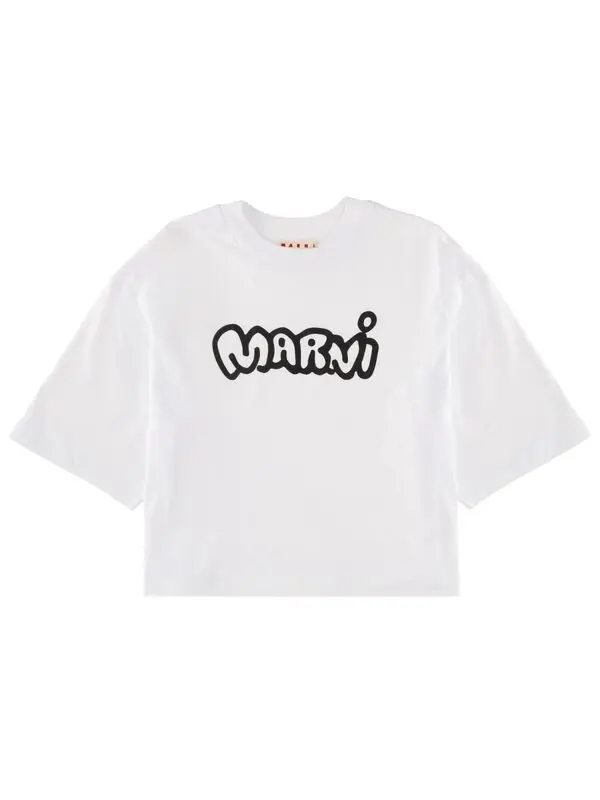 Marni Graphic Cotton Knit T-shirt - White