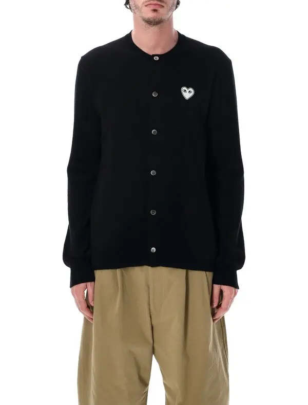 Play Comme Des Garcon Timeless Wool Cardigan Size - Black