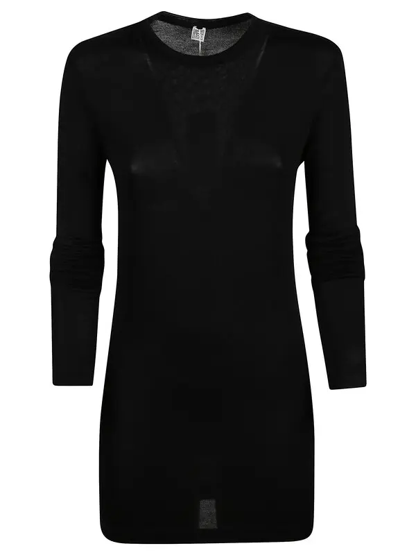 TOTEME Long Sleeve Crewneck T-shirt - Black