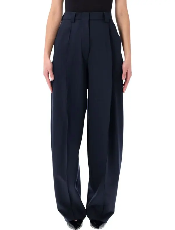 THE LATEST Wool Tapered Trousers High Waist