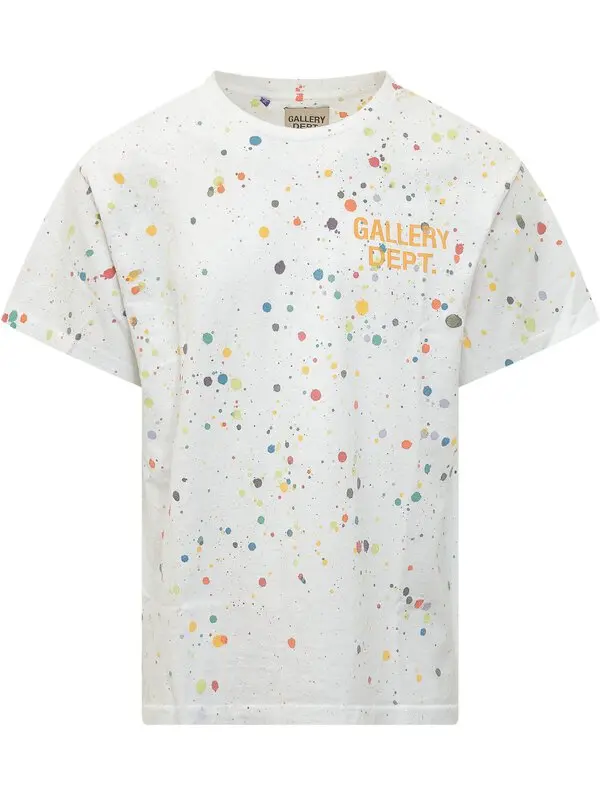 GALLERY DEPT. Graphic Paint Splatter Cotton T-shirt - Clean White