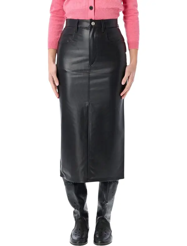 MARANT ETOILE Faux Leather Pencil Skirt - Black