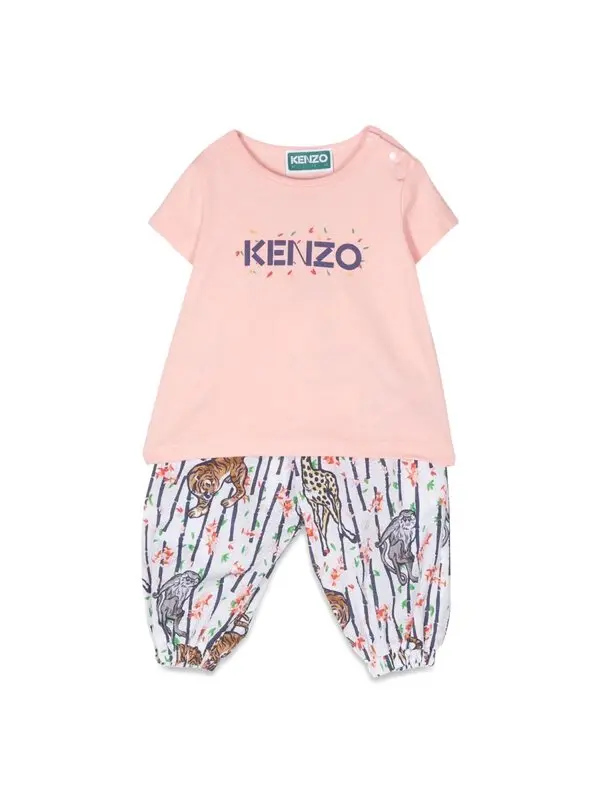 Kenzo Cotton Blend Graphic Print T-shirt And Pants Set