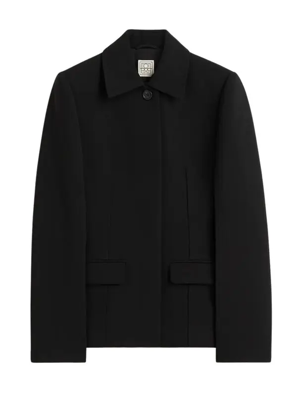 TOTEME Single-breasted Jacket With Spread Collar And Flap Pockets - Black