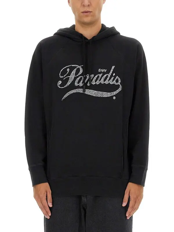 3.PARADIS Embellished Logo Hoodie