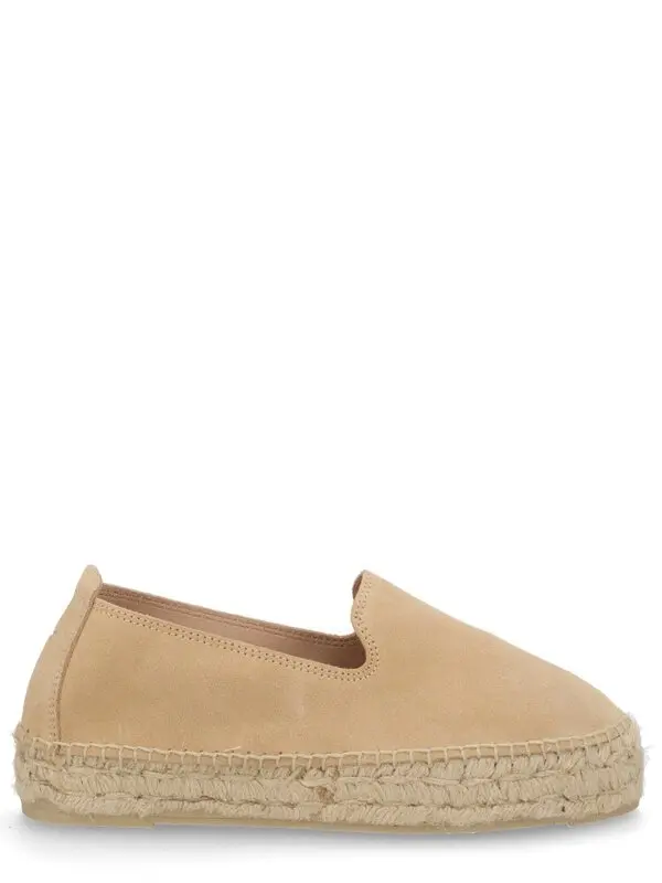 Manebí Espadrille Flats With Dual Strap Detail - Beige