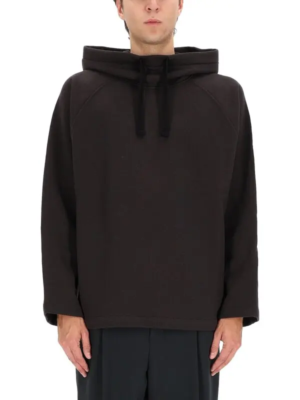 LEMAIRE Wool Cotton Blend Hoodie - Grey