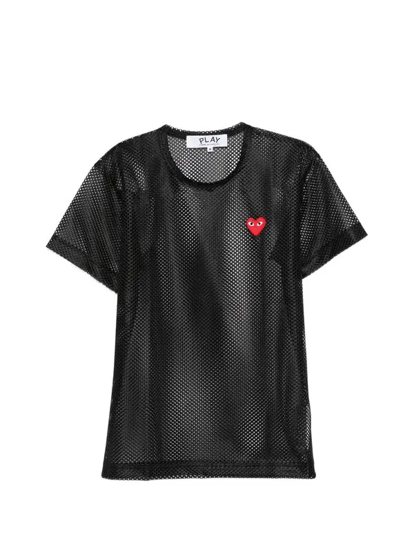 Play Comme Des Garcon Mini Emblem Mesh T-shirt - Black