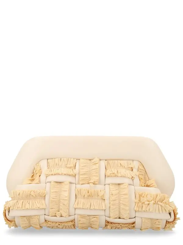 THEMOIRE Woven Clutch Bag - Beige