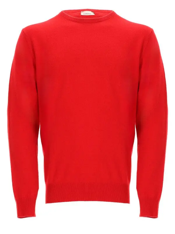 LANEUS Cashmere Crewneck Sweater - Red