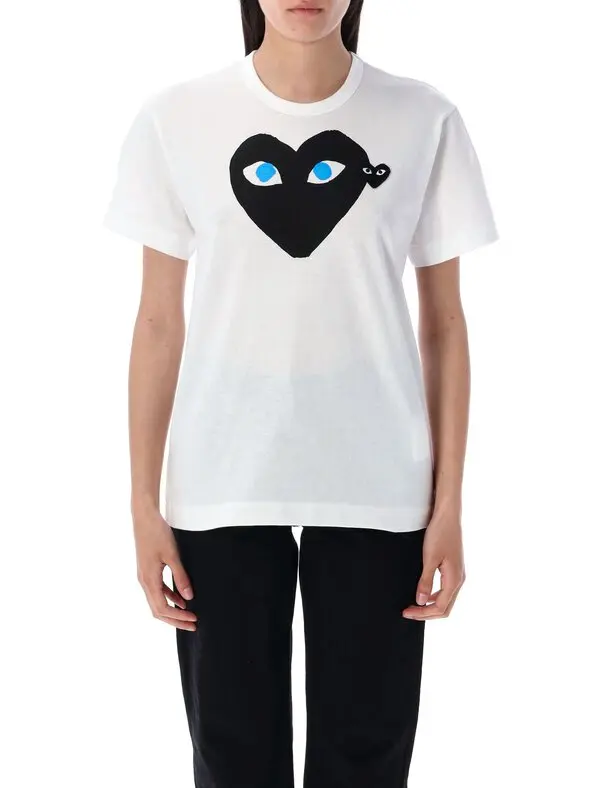 Play Comme Des Garcon Oversized Graphic Cotton T-shirt Regular Fit