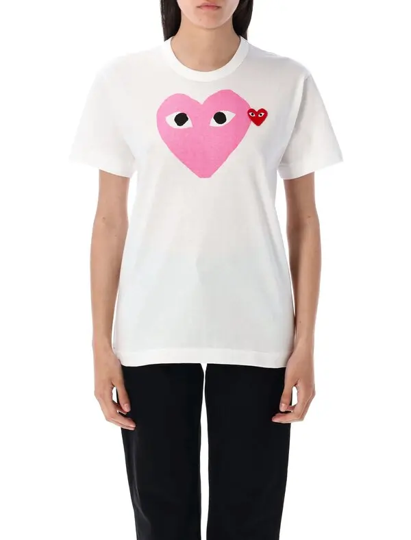 Play Comme Des Garcon Oversized Graphic Cotton T-shirt