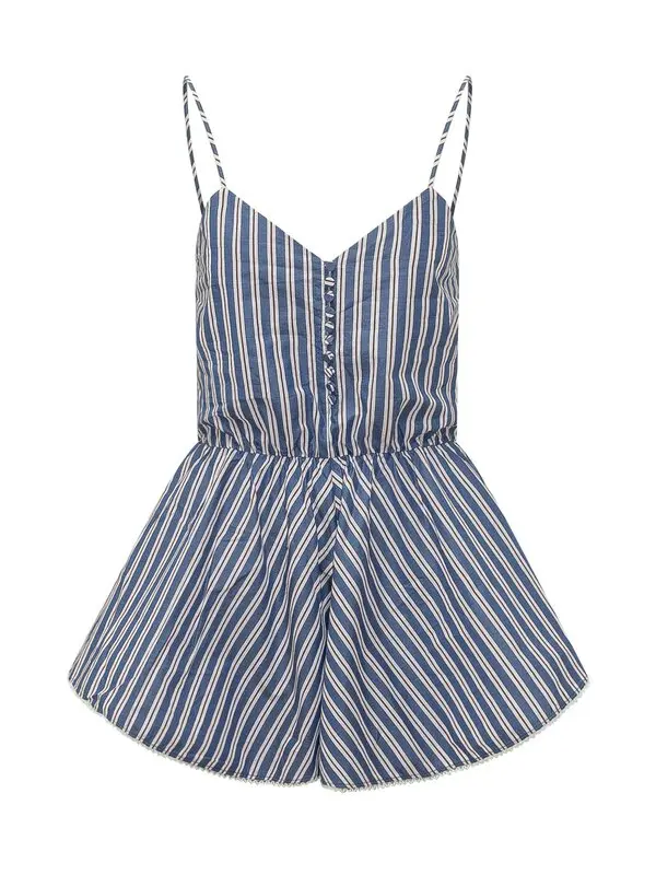 Andamane Mini Striped Jumpsuit With Subtle Paint Lines