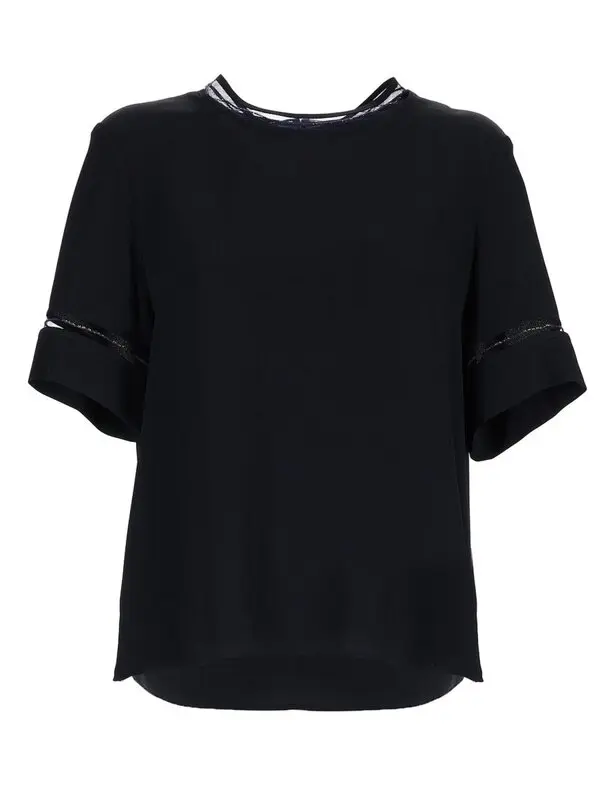 Fabiana Filippi Chain Trim Silk Blend Shirt - Blue