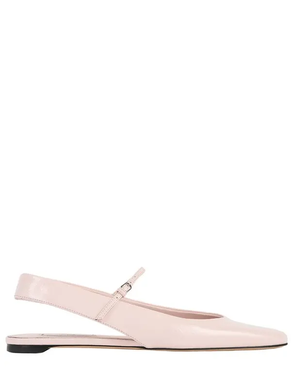TOTEME Asymmetric Ballerina Leather Point-toe Flats - Pink
