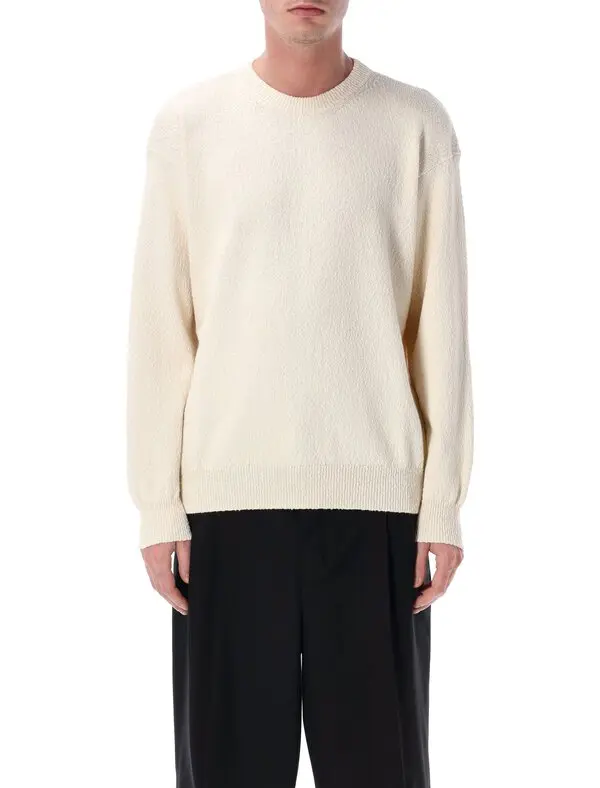 ROBERTO COLLINA Irregular Textured Crewneck Sweater - Beige