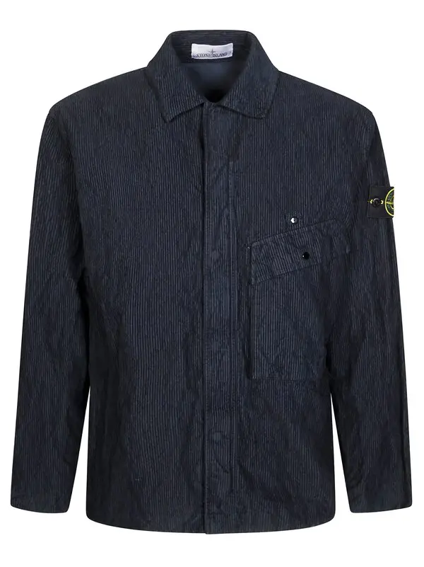 Stone Island Corduroy Logo-patch Shirt
