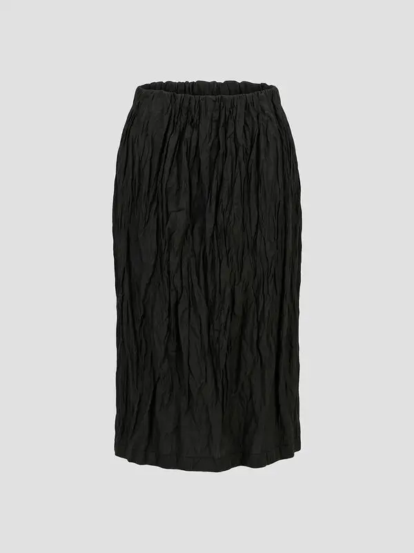 TOTEME Wrinkled Cotton Mini Skirt - Dark Green