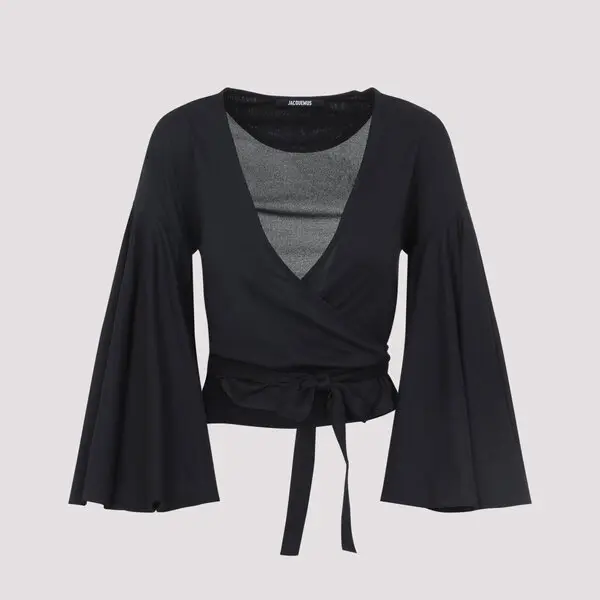 Jacquemus Cache-cœur Ventadou" Wrap Top - Black