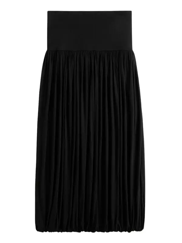 TOTEME Soft Gathered Long Skirt In Viscose - Black