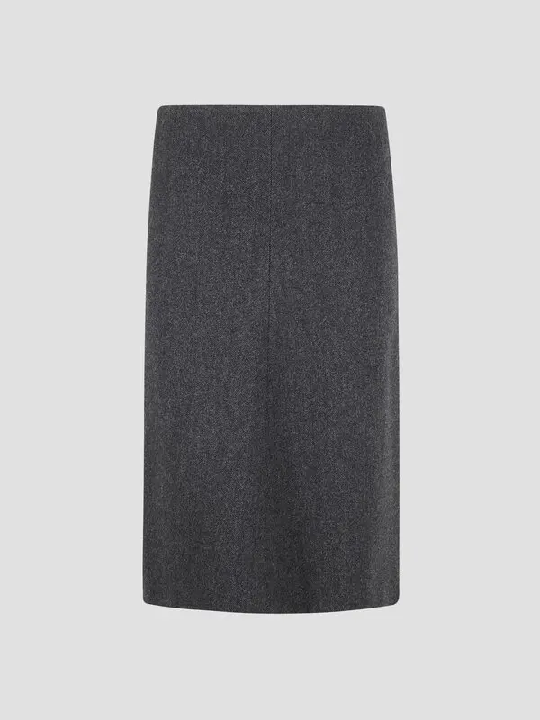 TOTEME Elegant Twill Suit Skirt In Mini Length - Charcoal Melange