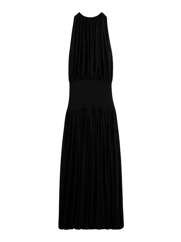 TOTEME Soft Gathered Viscose Maxi Dress - Black