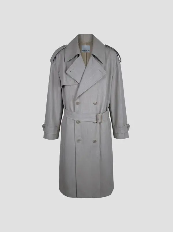 THE FRANKIE SHOP Oversized Wool Trench Jacket