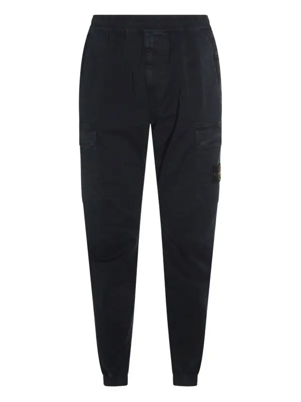 Stone Island Trousers With Vertical Pockets And Hidden Zips - Blue