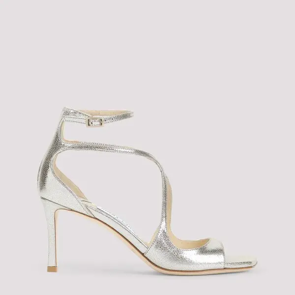 JIMMY CHOO Azia 75 Glitter Leather Sandals