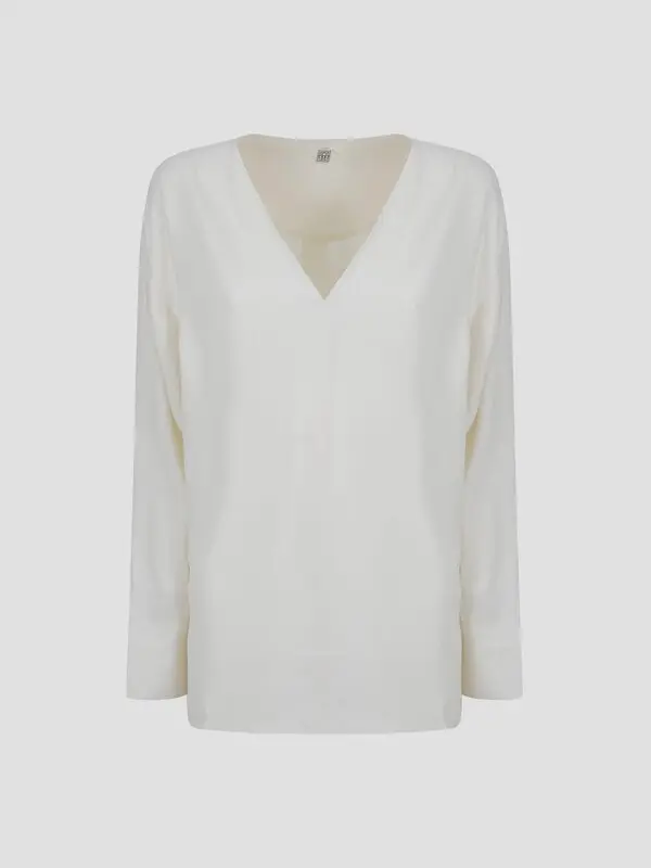 TOTEME V-neck Twill Blouse
